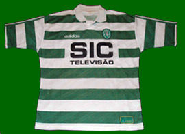 Sporting - Equipamento do Sporting nos anos 1990 - verde branco