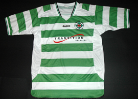 Wales and Ireland sports shirts - green white hoops